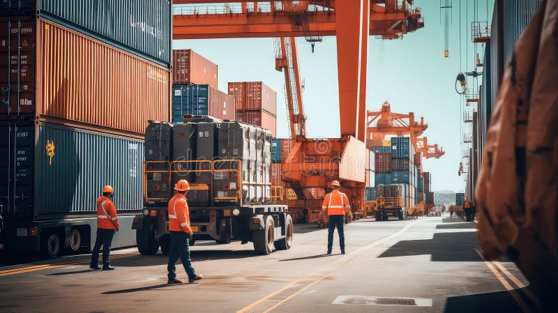 Maritime Industry Ship Cargo Stock Illustration - Illustration of ...