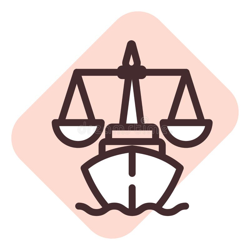 Maritime law, icon stock vector. Illustration of modern - 259395516
