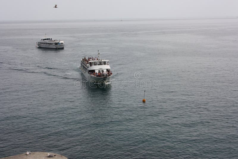 Maritime Section of a Cruise on Deep Blue Waters in Front of the Cliffs ...