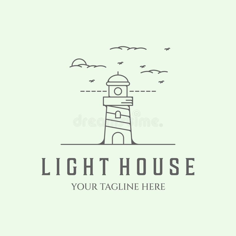 Maritime Security Minimalist Lighthouse Line Art Icon Logo Design ...