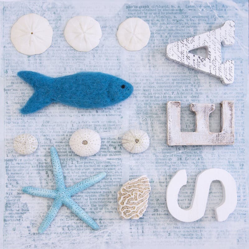 Maritime Still Life with Word Stock Image - Image of nature, decorative ...