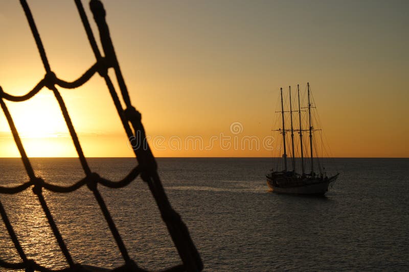 Tall Ship at Sunrise stock photo. Image of sail, sunset - 2815530