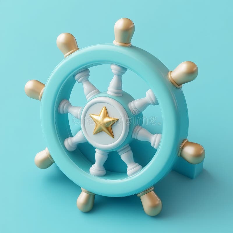 Maritime Theme Design is Depicted with a Nautical Steering Wheel ...