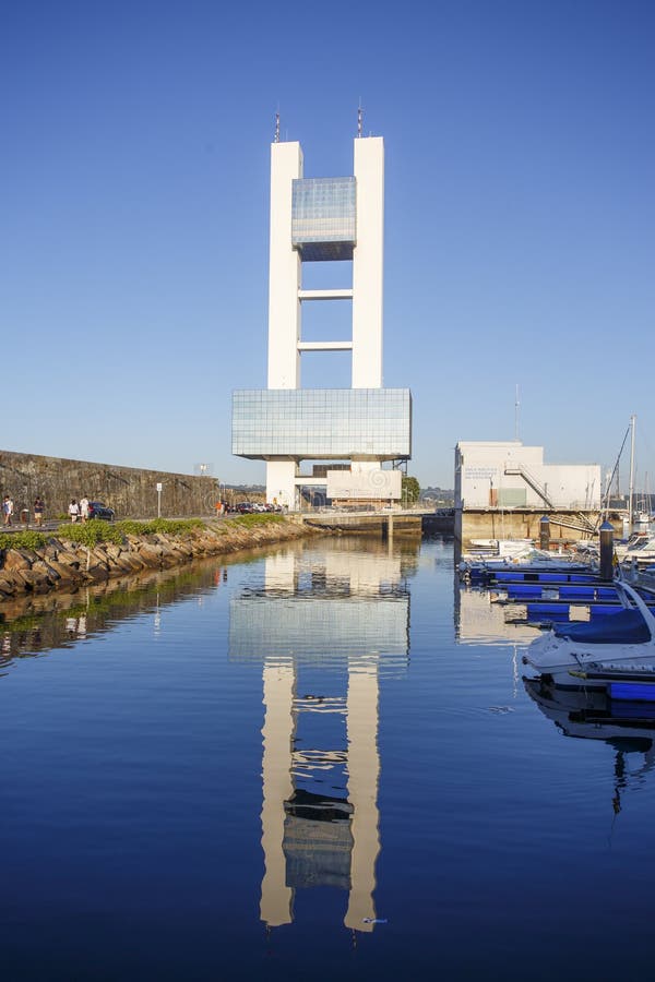 CoruÃ±a Maritime Control Tower, Called the H, is Flown Over by a ...