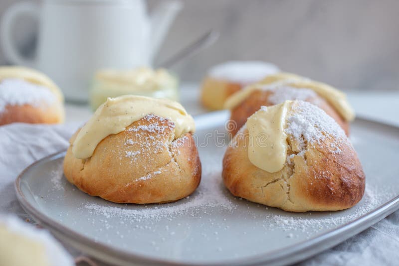 MARITOZZO is a Delicious Italian Bread Stuffed with Whipped Cream Stock ...