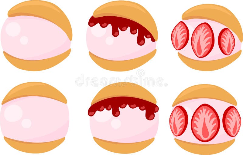The Cute Icons of Maritozzo Stock Vector - Illustration of clip, icon ...