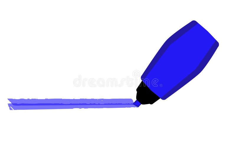 Mark with Blue Marker, Isolated on White Stock Vector - Illustration of ...