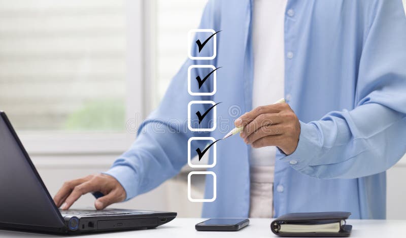 Mark in Checkbox during Review Document Quality Control Checklist Stock ...