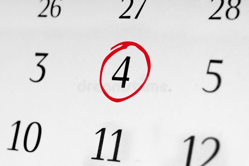 Mark the date number 4 stock image. Image of graphic - 88117497