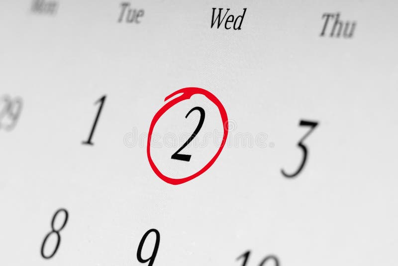 Mark the date number 2 stock photo. Image of organize - 88117604