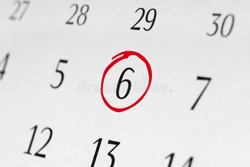 Mark the date number 6 stock image. Image of number, meeting - 88117699