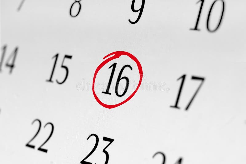 Mark the date number 16 stock photo. Image of event, annual - 88117706