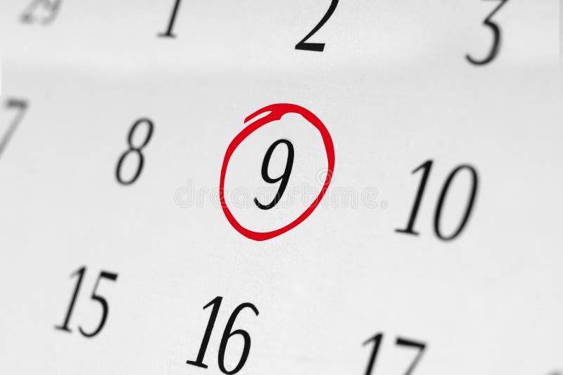 Mark the date number 9 stock photo. Image of date, modern - 88117870