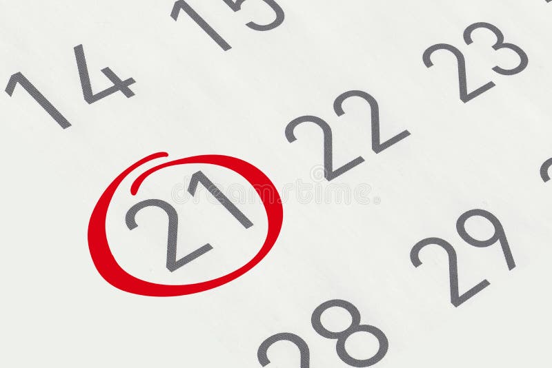 Mark the date number 21 stock image. Image of document - 88118395