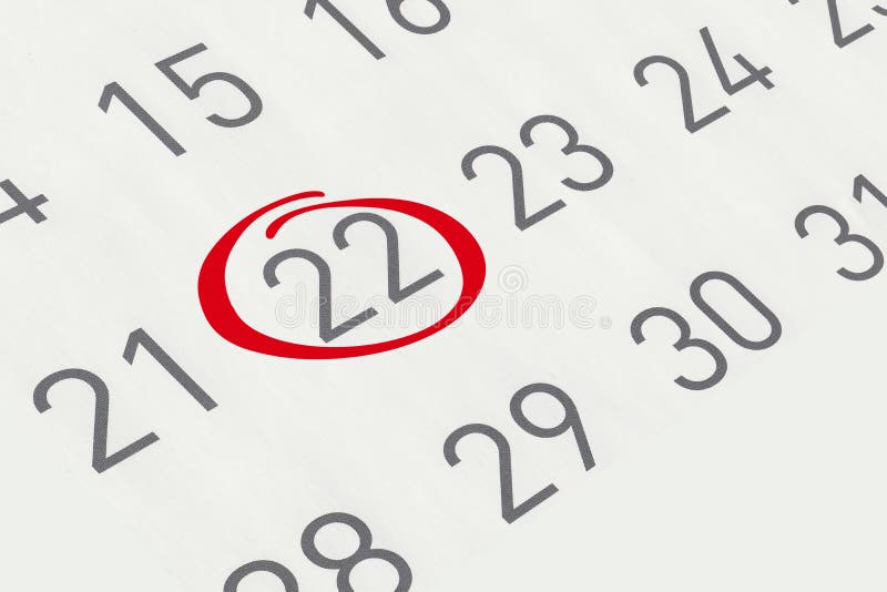 Mark the date number 22 stock image. Image of memo, calendar - 88118413