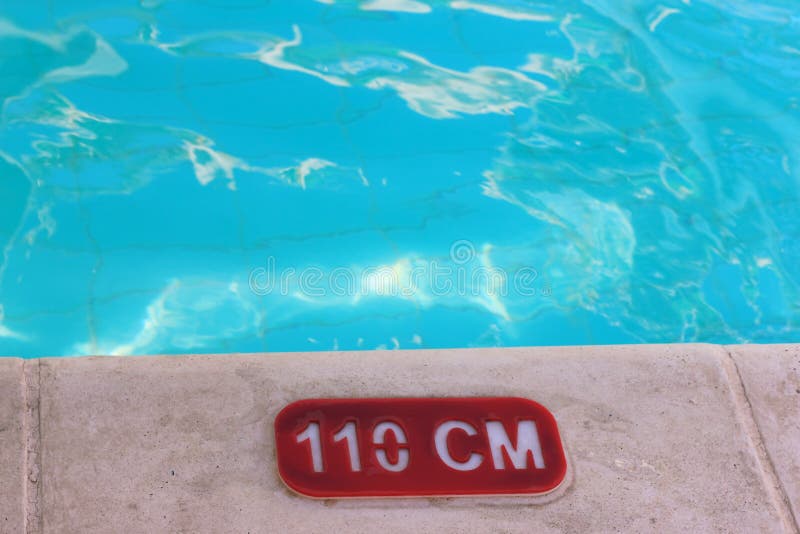 Mark the Depth of Water in the Pool. Warning Stock Image - Image of ...