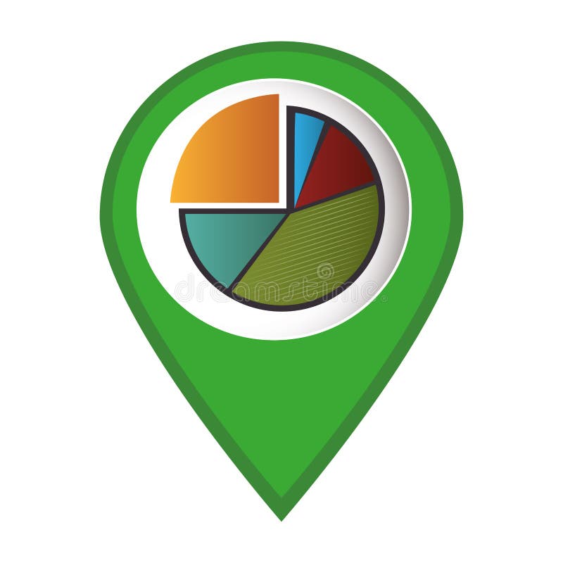 Mark Icon Pointer with Pie Chart Graphic Stock Vector - Illustration of ...