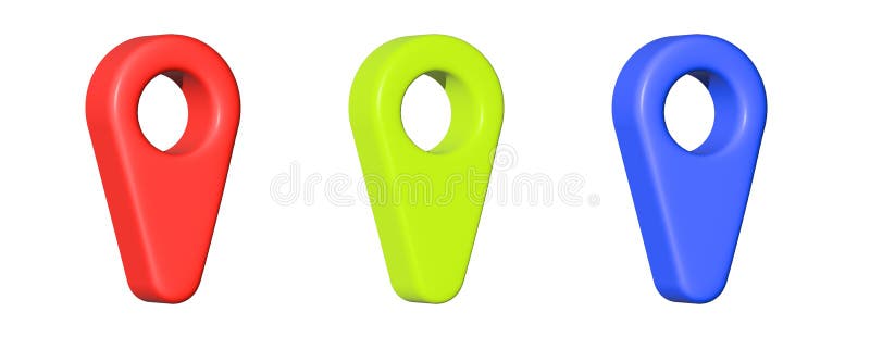 Mark Location Icon 3d Set ,arrow Pin Map Gps Icon Stock Vector ...