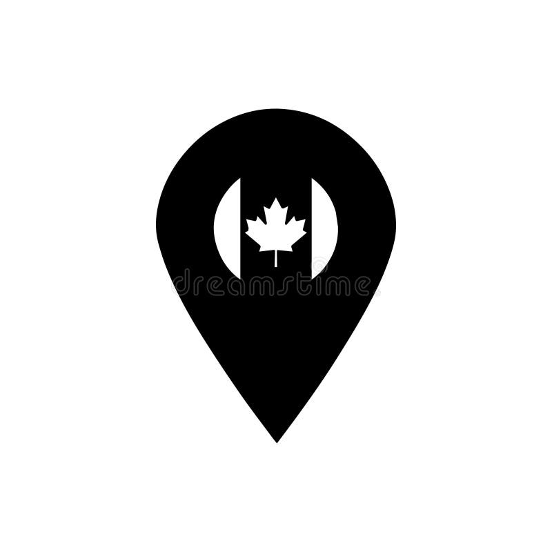 Mark on the Map of Canada. Vector Icons Stock Vector - Illustration of ...