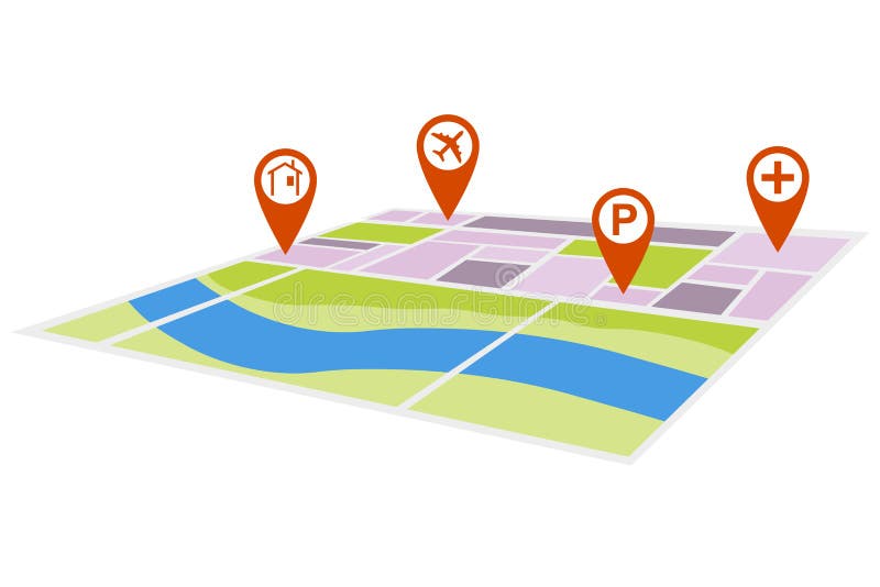 Mark on the Map, Location, Route To the Mark on the Map. Vector ...