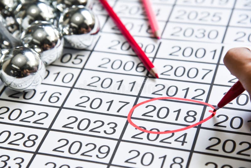 Mark on Number of the New Years at 2018. Stock Photo - Image of paper ...