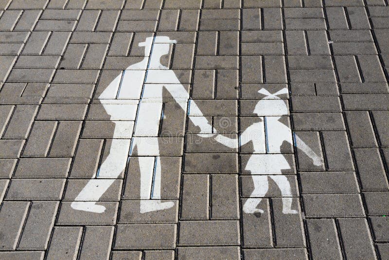 Mark for the Way on the Ground Stock Image - Image of marking, crossing ...