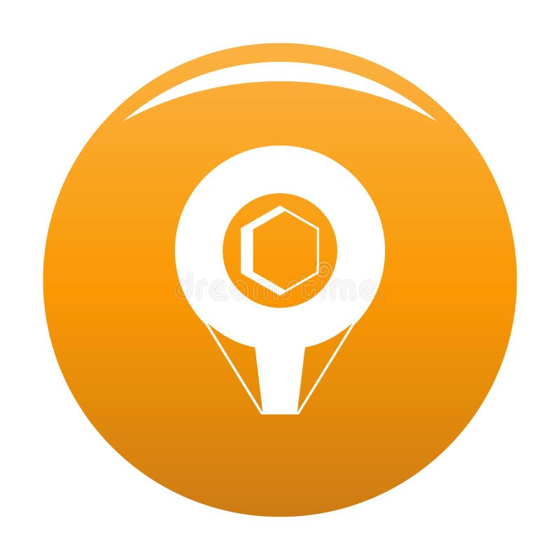 Mark Pin Icon Vector Orange Stock Vector - Illustration of tack ...