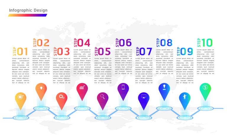 Mark Point Infographic Design 10 Steps Vector Illustration Eps10 Stock ...