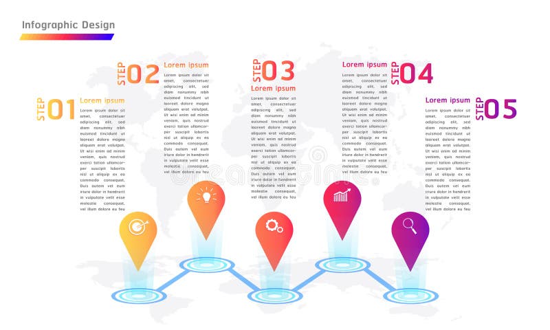 Mark Point Infographic Design 10 Steps Vector Illustration Eps10 Stock ...