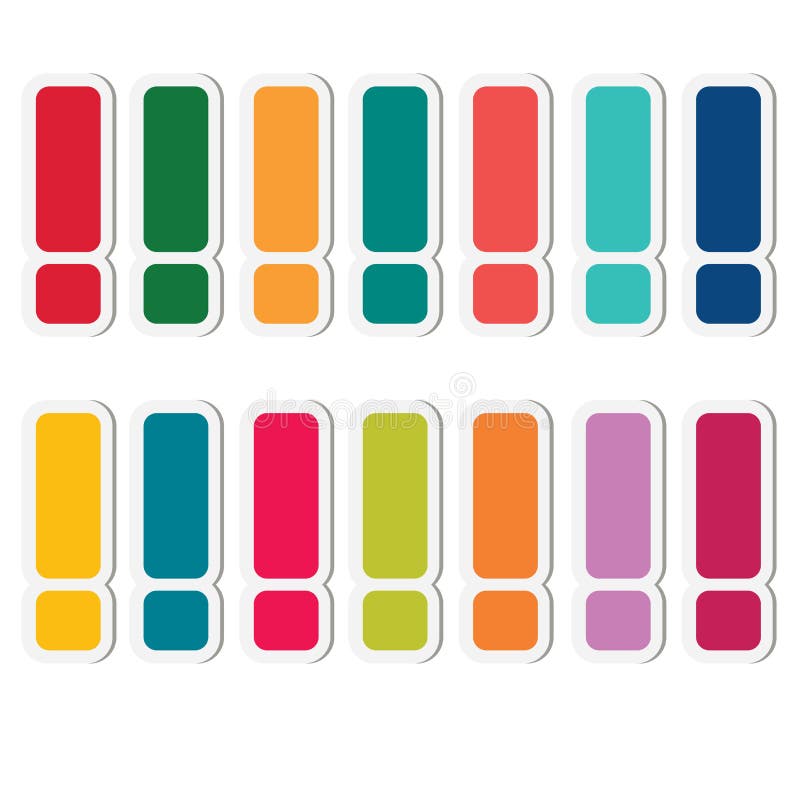 Cute Colorful Sticker Exclamation Marks Set. Stock Vector ...