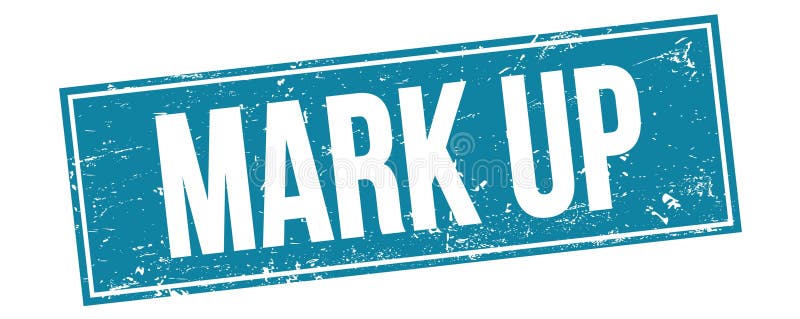 MARK UP Text on Blue Grungy Rectangle Stamp Stock Illustration ...