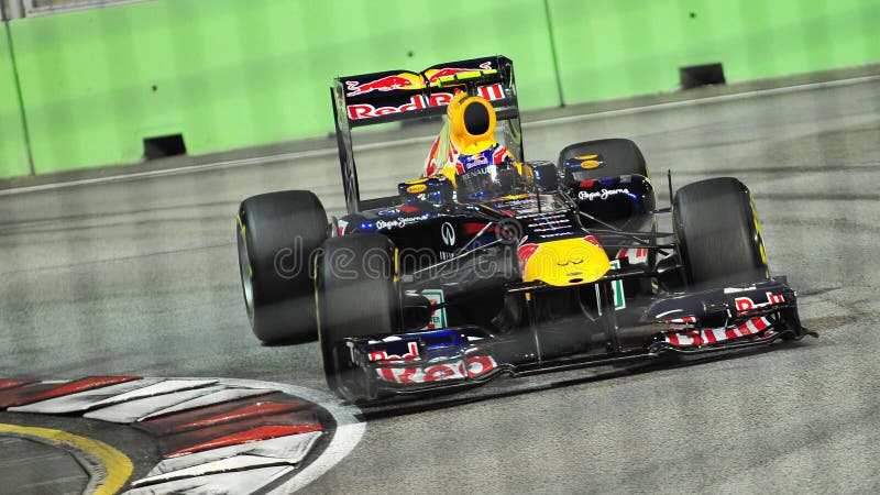 Mark Webber at 2011 Singapore F1 Editorial Image - Image of night ...