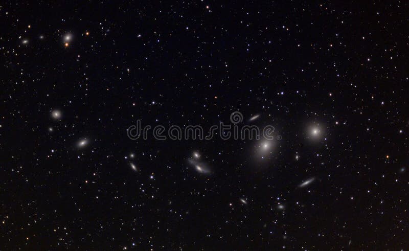 Markarian s Galaxies Chain stock illustration. Illustration of ...
