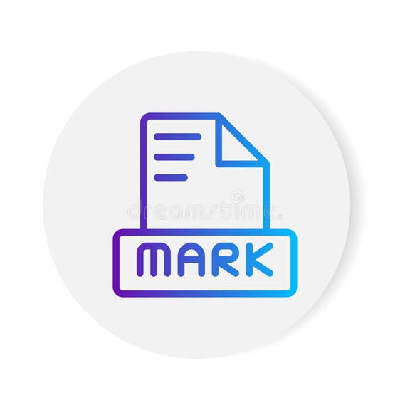 Markdown Document Format File Icon. with Gradient Outlines. Vector ...