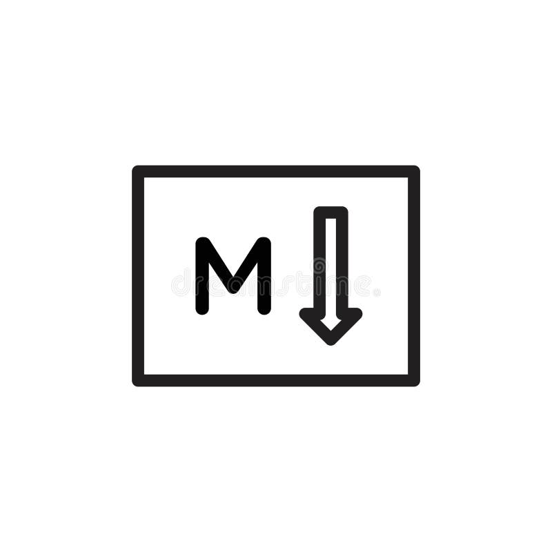 Markdown Icon Thin Line Flat Illustration Stock Illustration ...