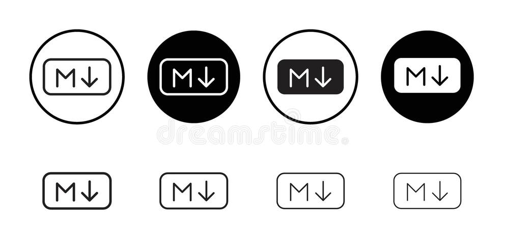 Markdown Icon Outline Vector for Web Ui Stock Vector - Illustration of ...