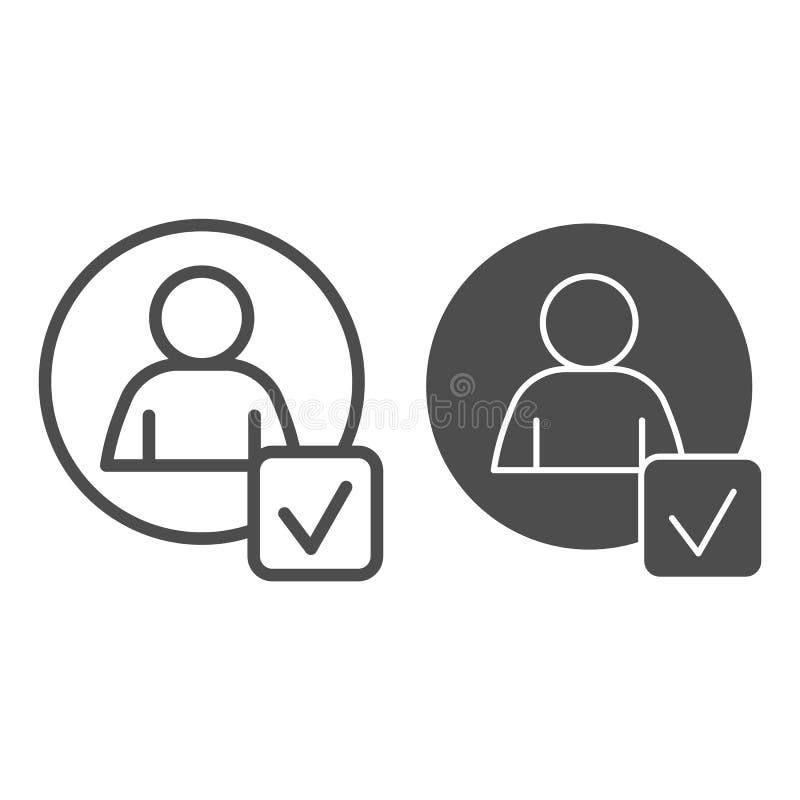 Marked Application Form Line and Solid Icon. Candidate in Round Shape ...