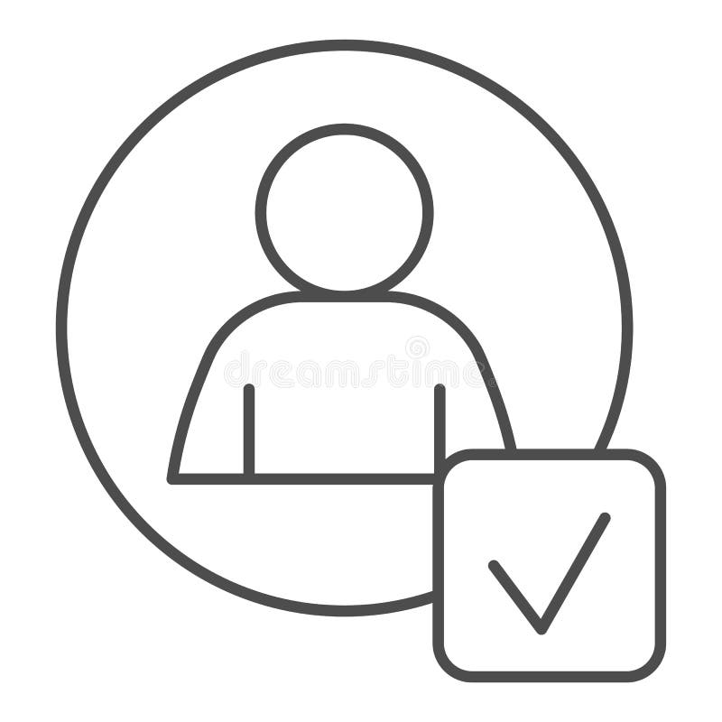 Marked Application Form Line Icon. Candidate in Round Shape and Marker ...