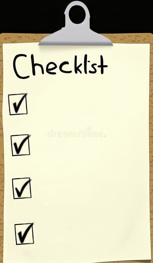 Marked Checklist on a Clipboard. Stock Photo - Image of background ...