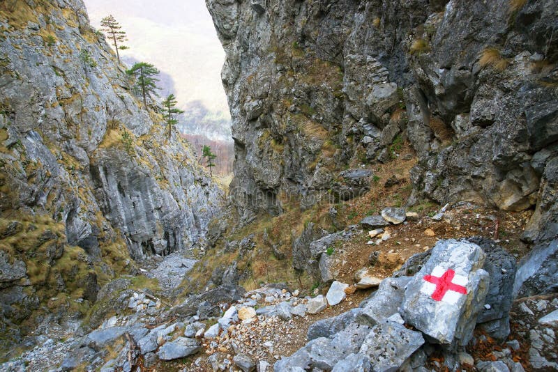 Marked mountain path stock image. Image of mountain, mountains - 13847271