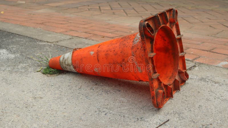 Marked Objects Lying on the Side of the Road Stock Image - Image of ...