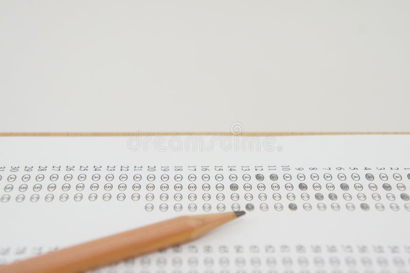 Marked Optical Answer Sheet Stock Photo - Image of multiple, optical ...