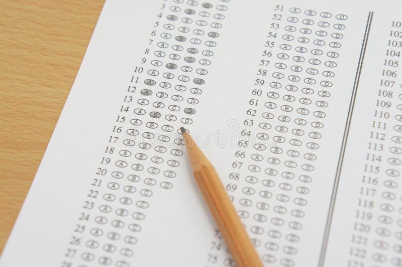 Marked Optical Answer Sheet Stock Image - Image of choice, recognition ...