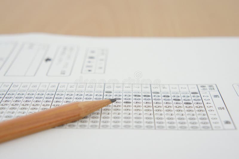 Marked Optical Answer Sheet Stock Image - Image of test, pencil: 189924549