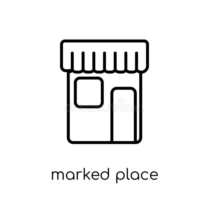 Linear Marked Place Icon from Maps and Locations Outline Collection ...