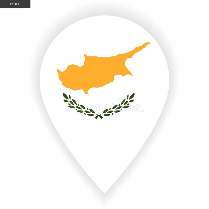 Cyprus Marker Icon with Shadow on White Background Stock Vector ...
