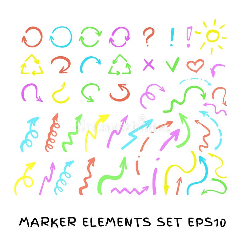 Marker Arrows set stock vector. Illustration of brush - 62836584