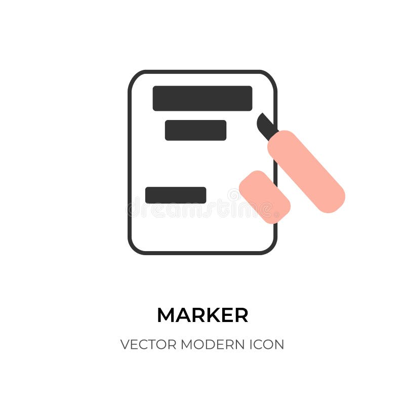 Marker Black Line Icon Highlighter Task Pen Vector Stock Vector ...