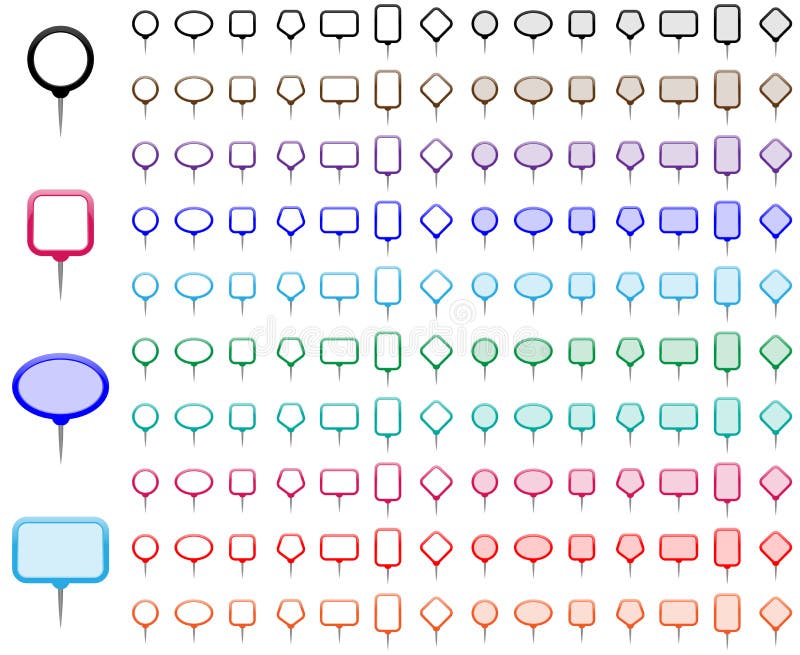 Marker blanks, map marks stock vector. Illustration of graphic - 94222202