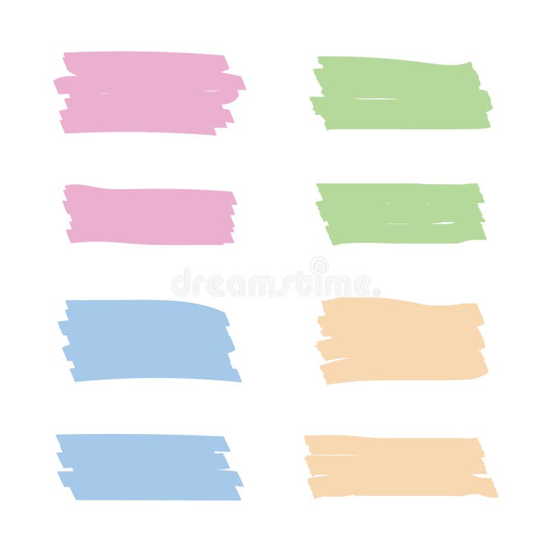 Color Highlight Line Sticker Design Element Set Stock Illustration ...